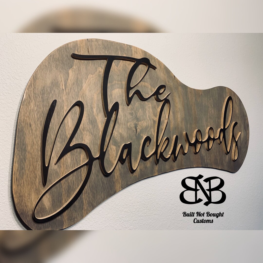 Custom Wood Name Sign, Living Room Decor, Family Name Sign, Wood Wall ...