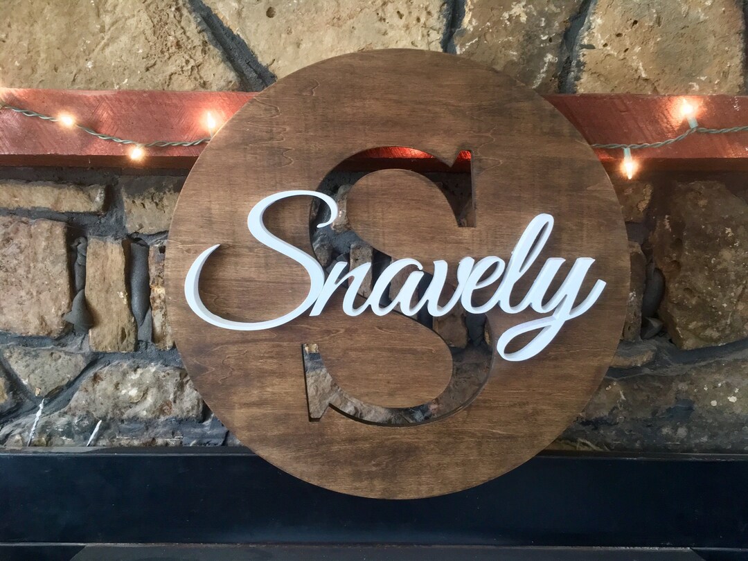 Circle Wooden Name Sign - Etsy
