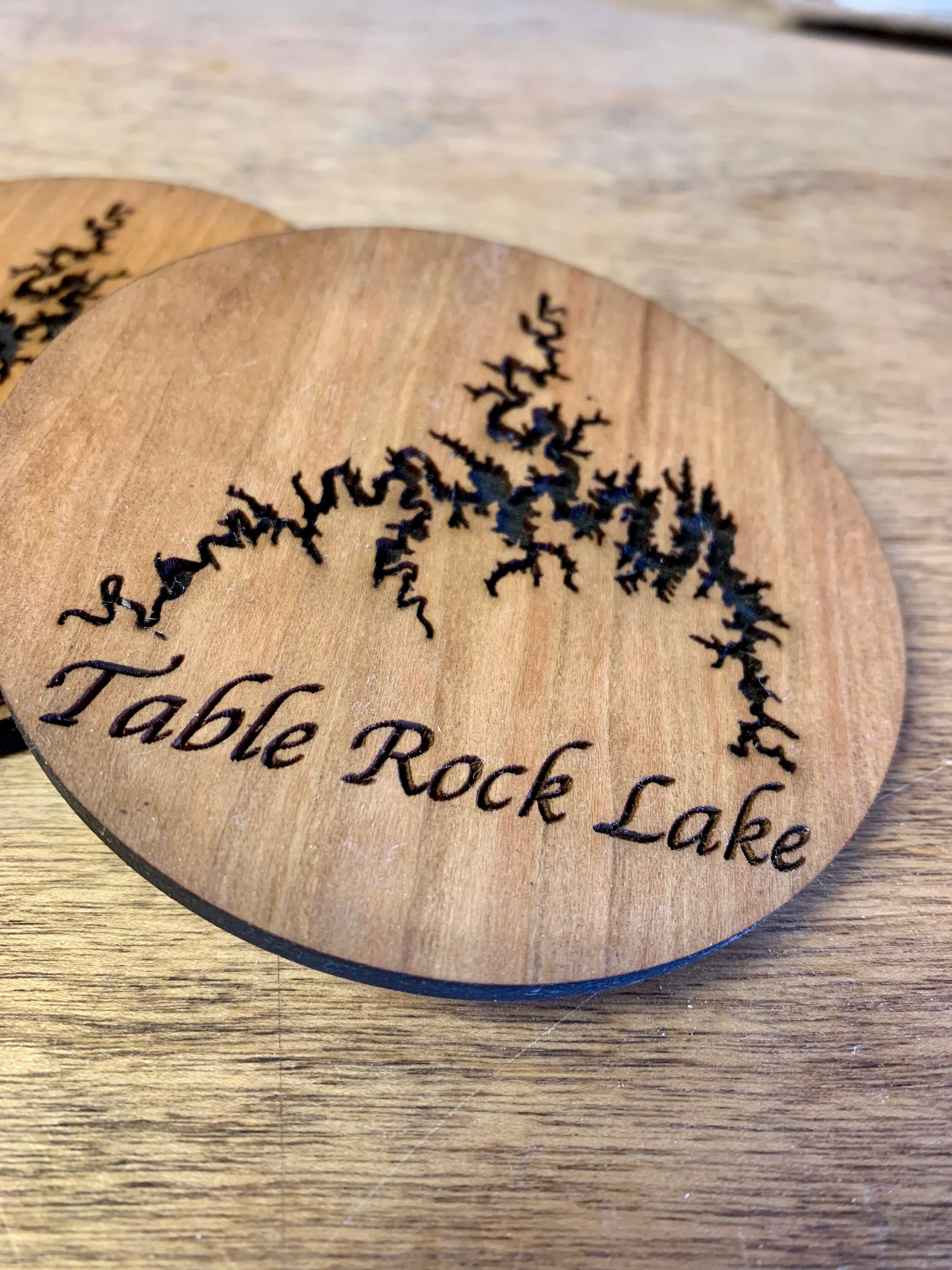 Table Rock Lake Coasters | Wooden Lake Coasters | Lake Drink Coasters ...