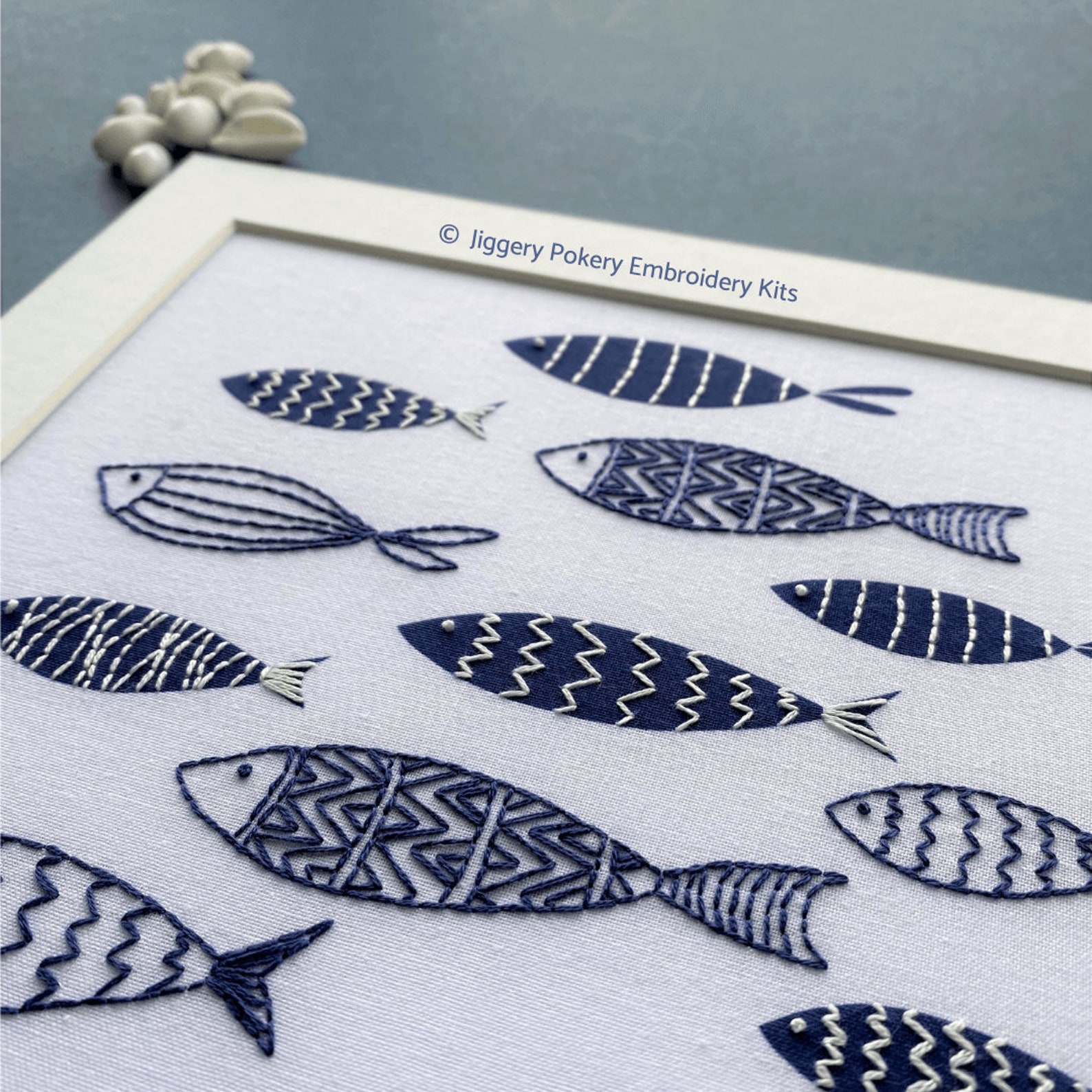 Blue Fish Embroidery Pattern. Simple Scandi Design. Easy Hand ...