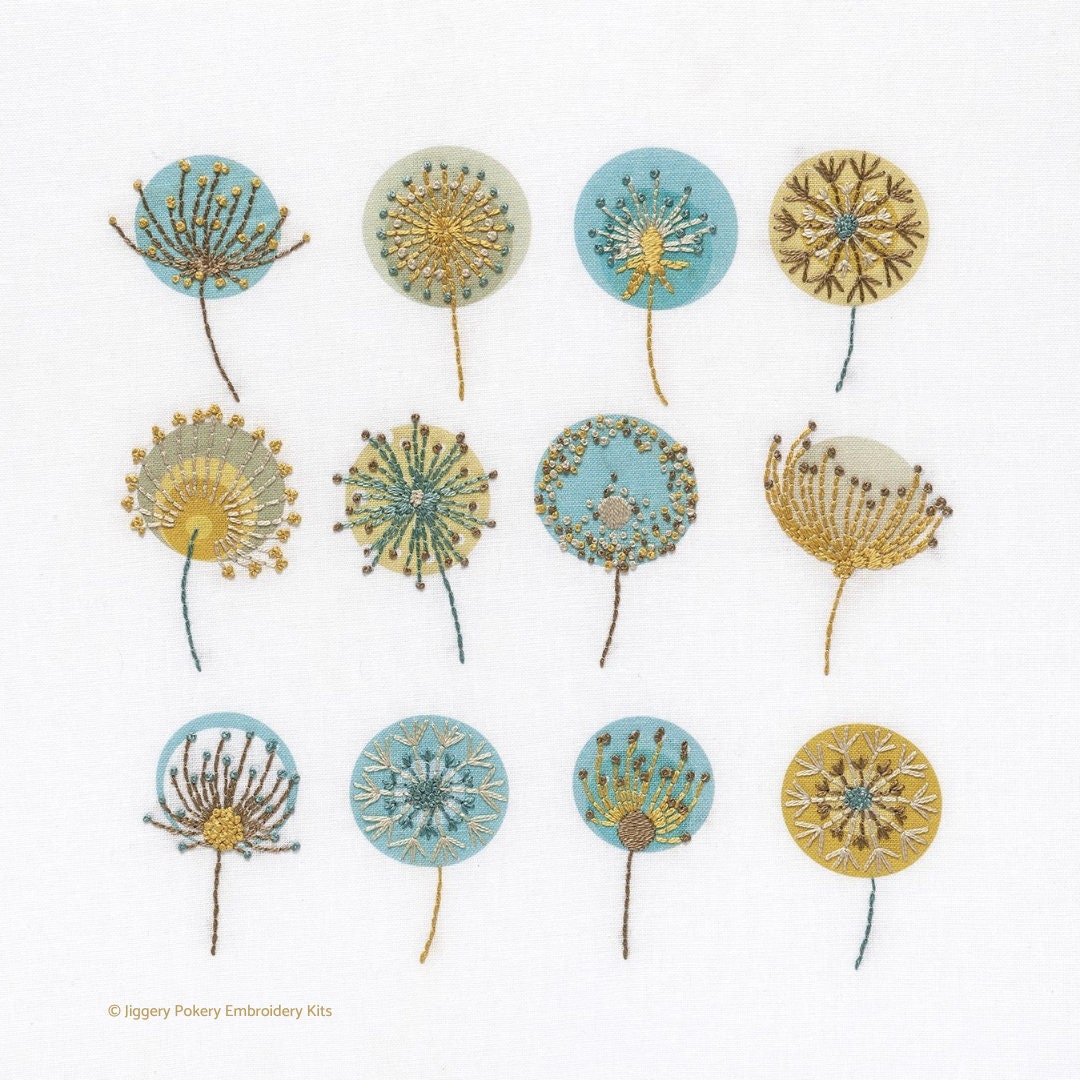 Dandelion Embroidery Kit. Scandinavian Style. Modern Hand Embroidery ...