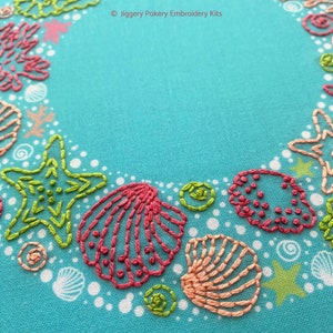 Seashells Embroidery Pattern. Easy Hand Embroidery Wreath. - Etsy UK