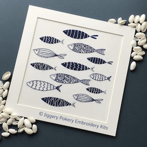 Blue Fish Embroidery Pattern. Simple Scandi Design. Easy Hand ...