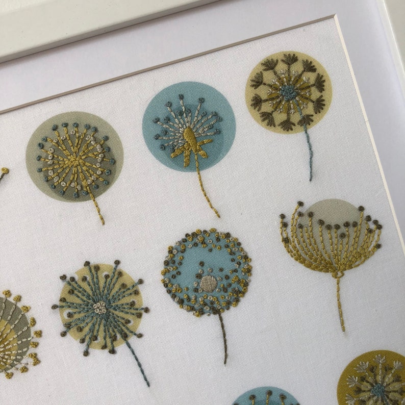 Dandelion embroidery kit. Scandinavian style. Modern hand | Etsy