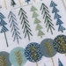 Scandi Trees Embroidery Pattern. Slate Blue Green Gold and - Etsy UK