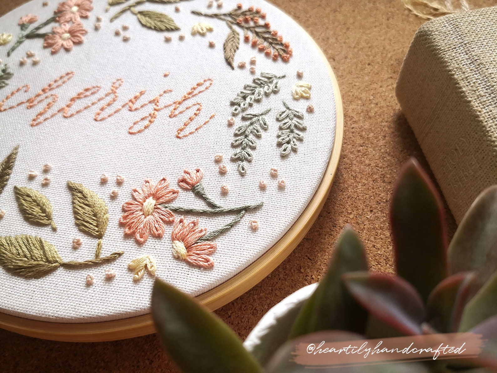 Cherish Floral Wreath Hand Embroidery PDF Pattern | DIY Embroidery ...