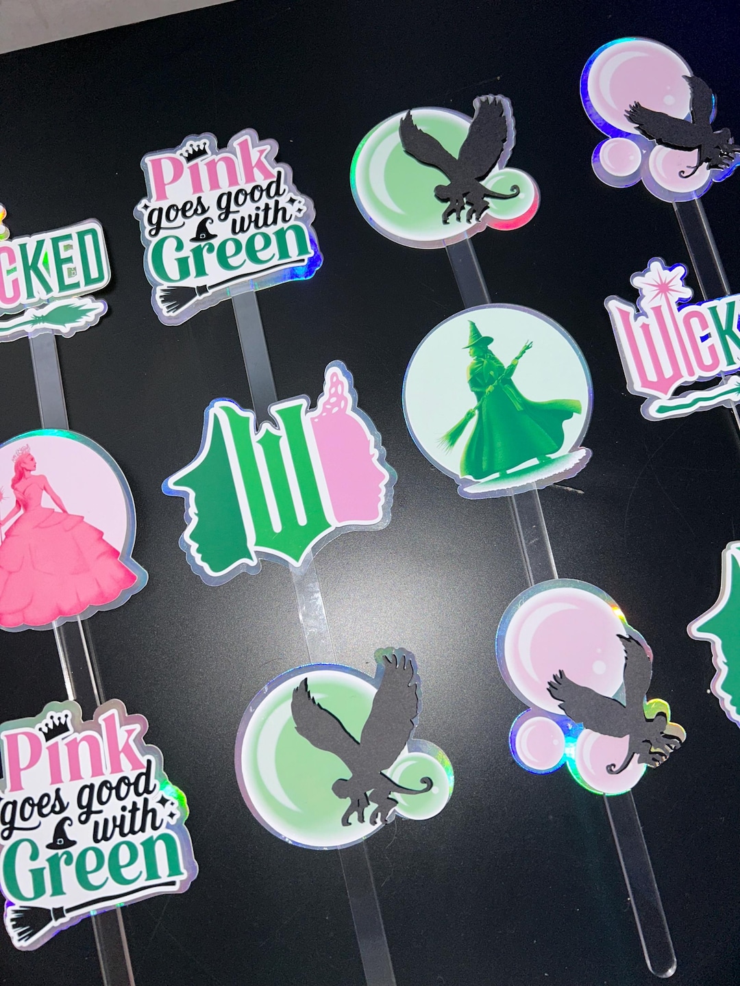 Wicked Themed | Elphaba and Glinda Theme | Cup Cake Topper | Cake ...