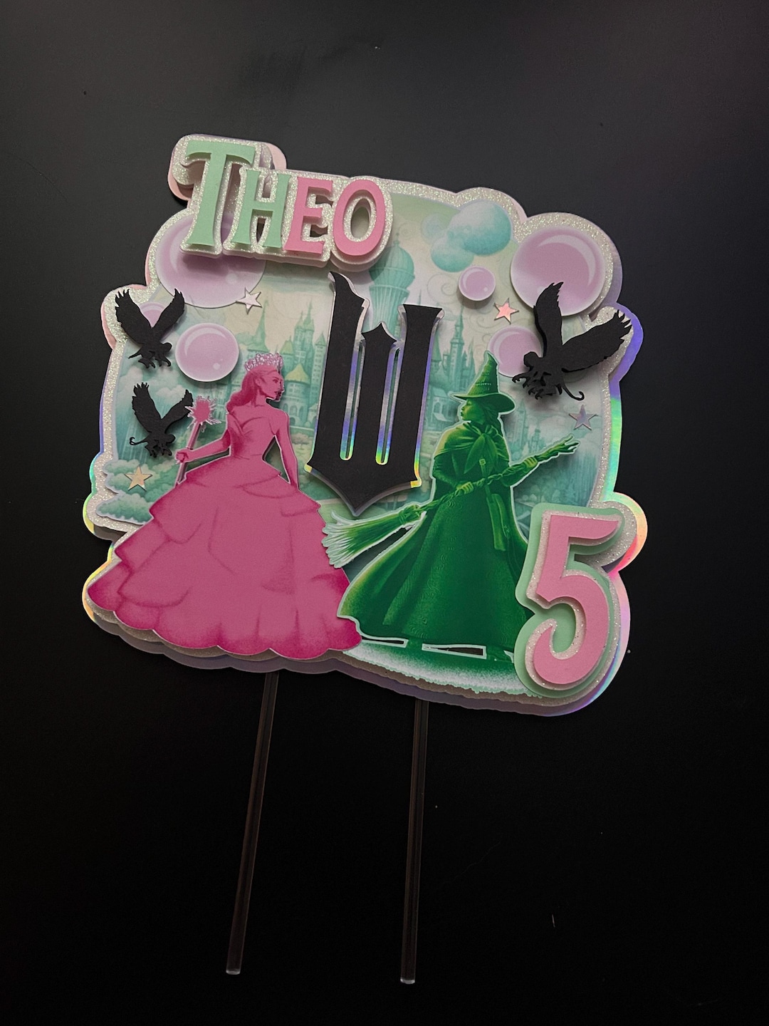 Wicked Themed | Elphaba and Glinda Topper | Cake Topper | Cake ...