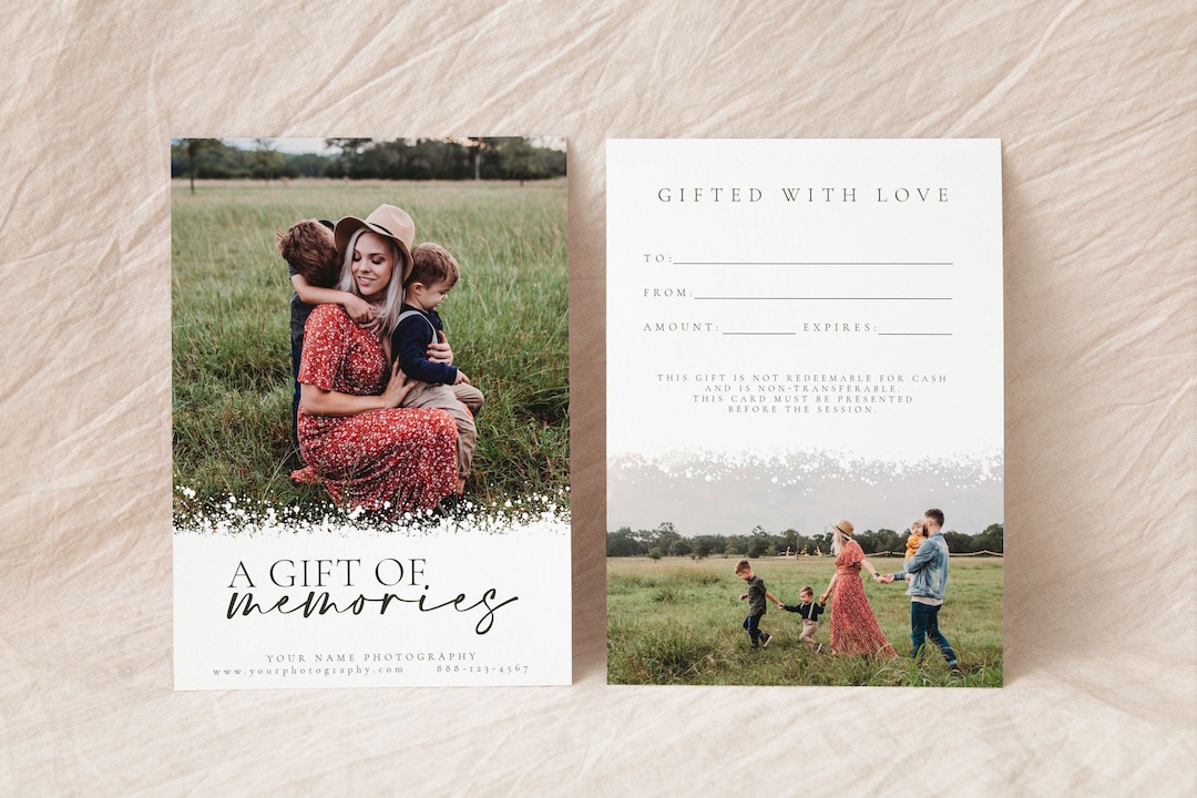 Photography Gift Card, Photographer Gift Certificate Template in ...
