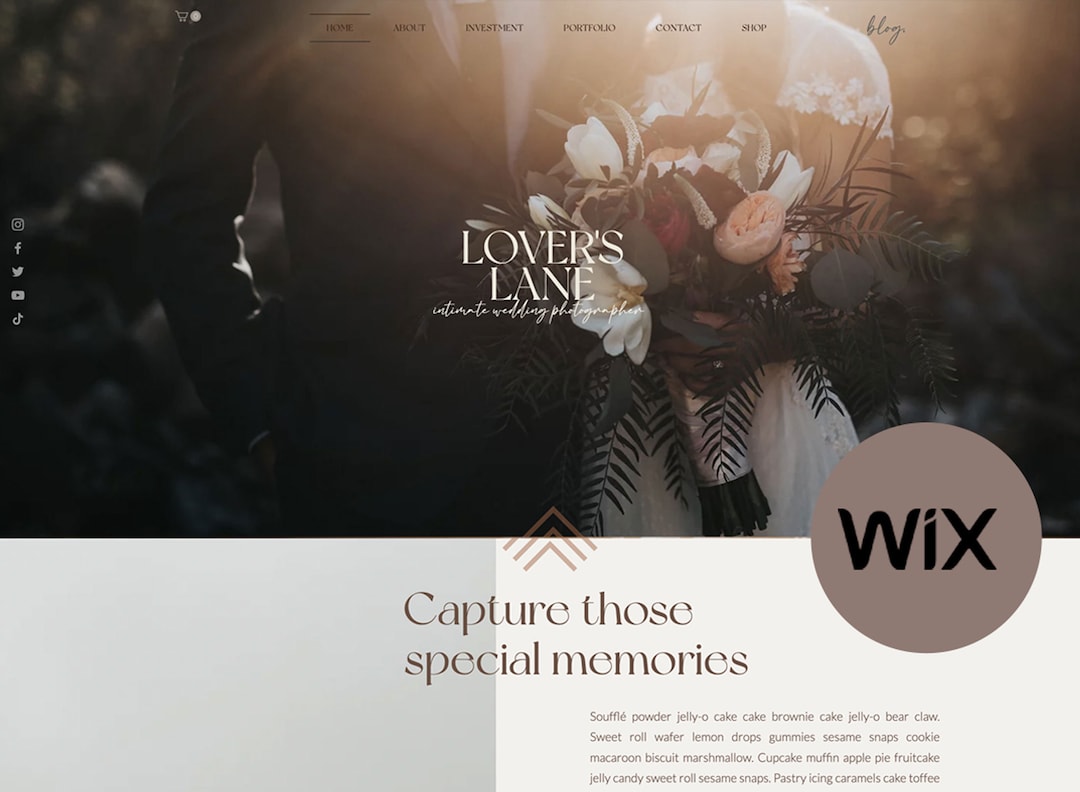 Wix Website Template, Photography Wix Web Design, Wedding Photographer ...