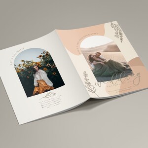Boho Wedding Marketing Magazine Canva Photoshop Template, Photographer ...