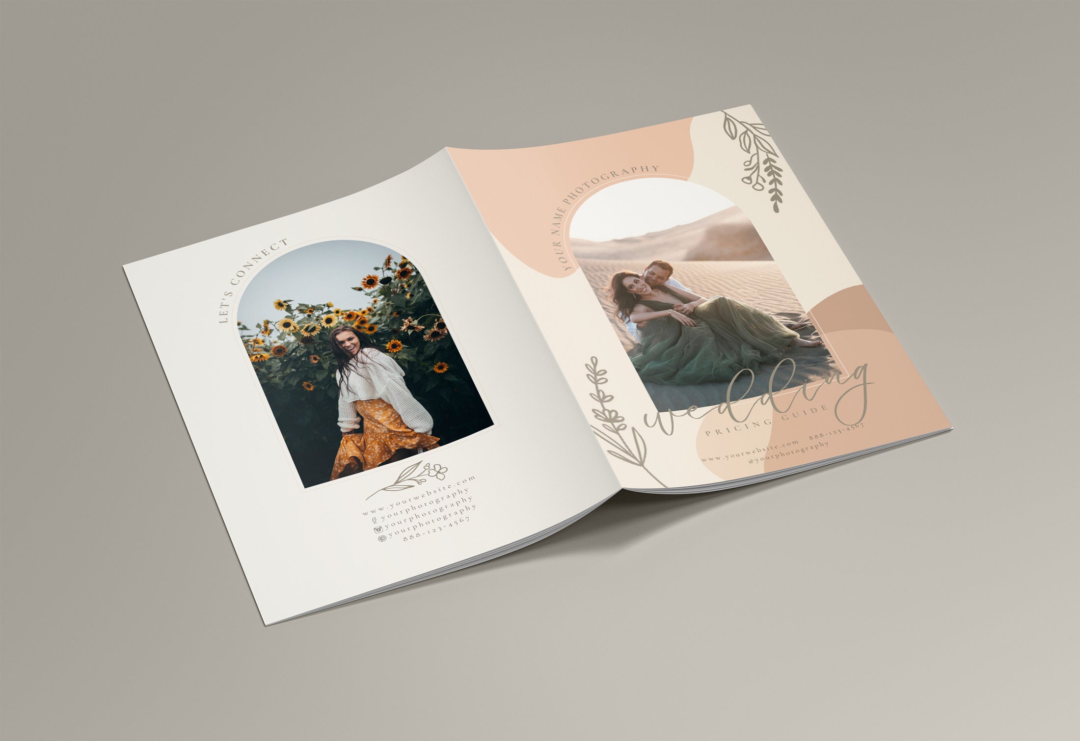 Boho Wedding Marketing Magazine Canva Photoshop Template | Etsy