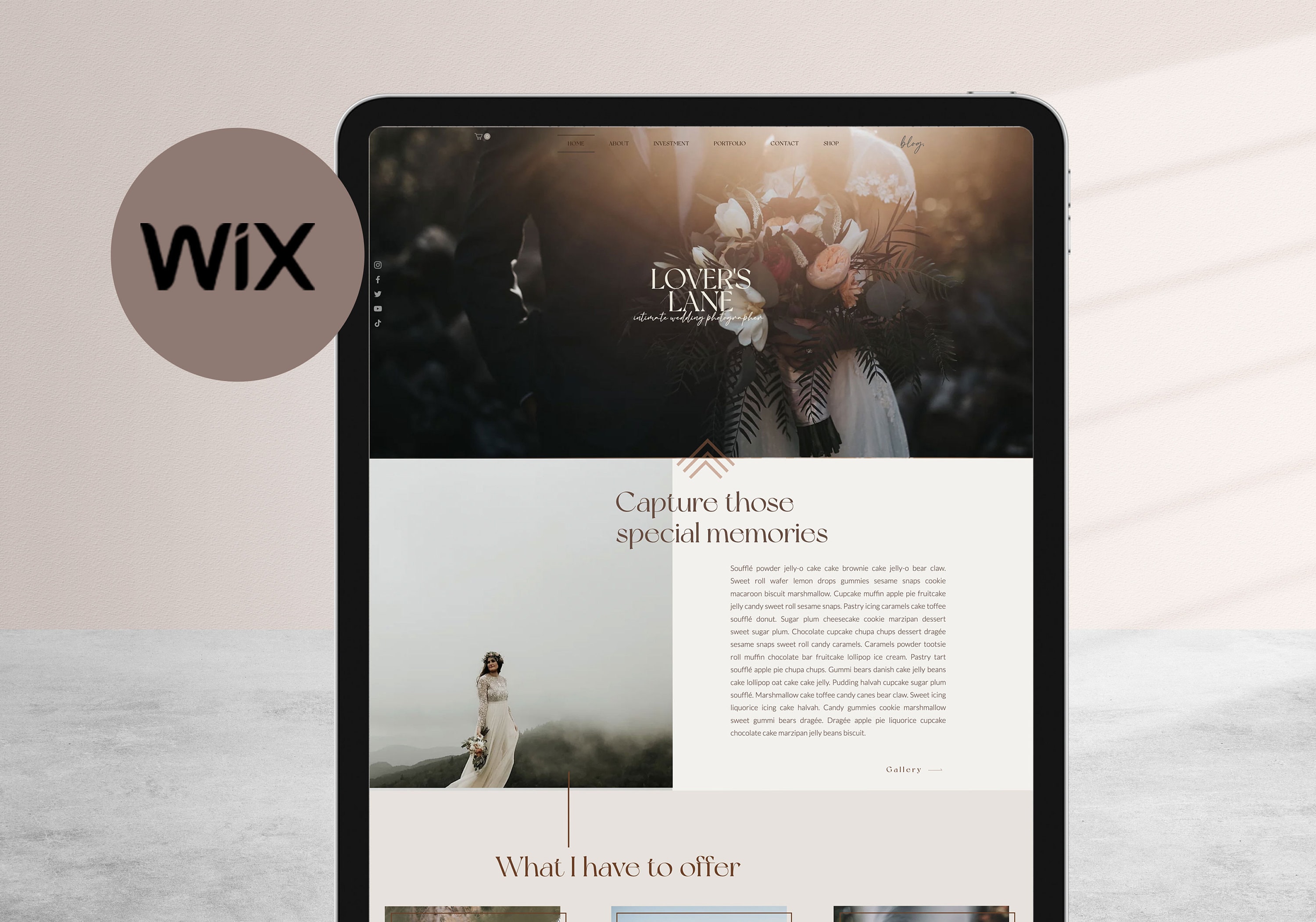 Wix Website Template Photography Wix Web Design Wedding - Etsy