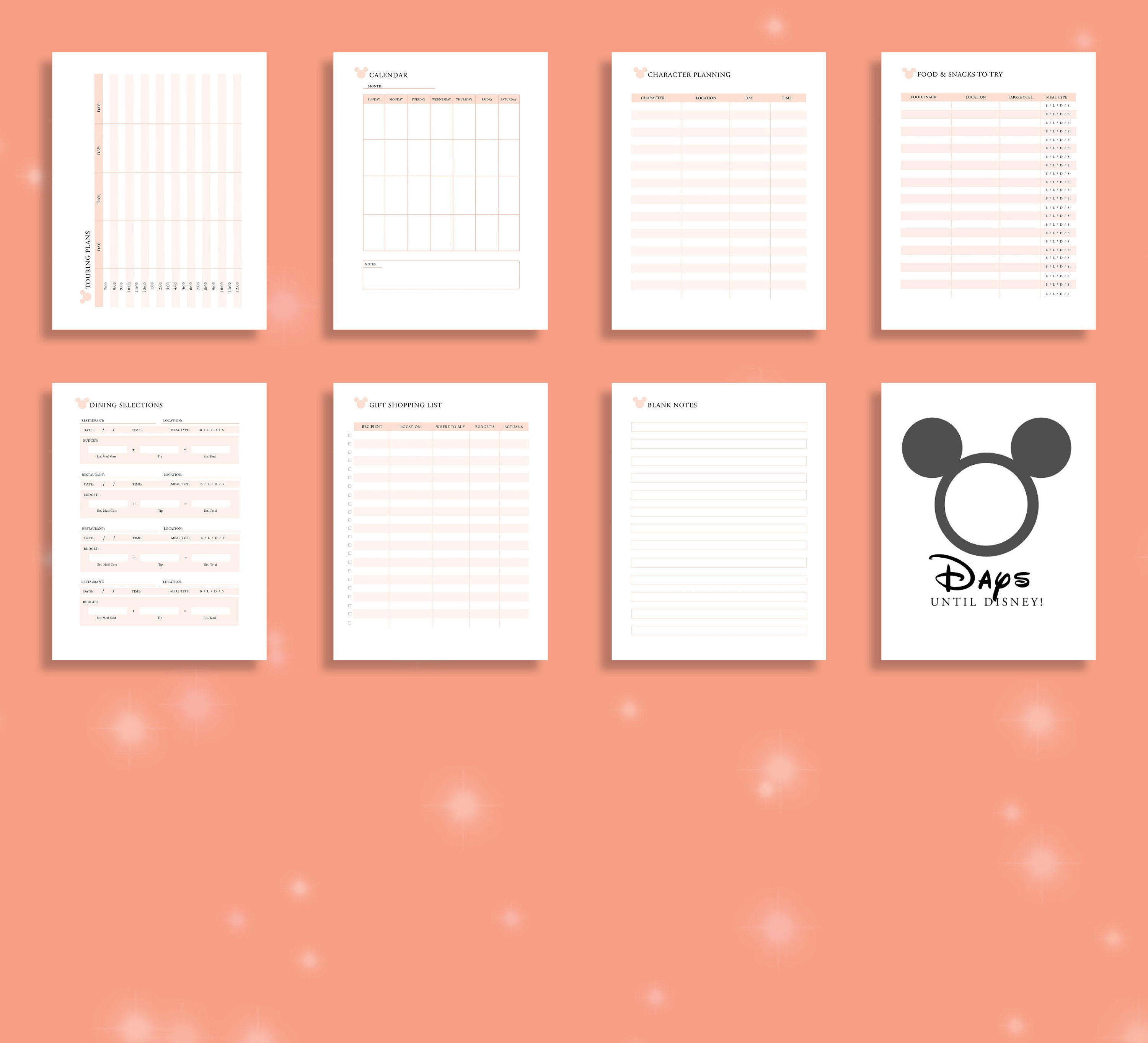ULTIMATE Theme Park Planner Templates Editable and Printable Trip ...