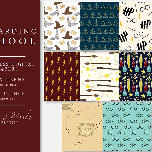 Magical Wizarding School Digital Paper Wizard World Seamless - Etsy