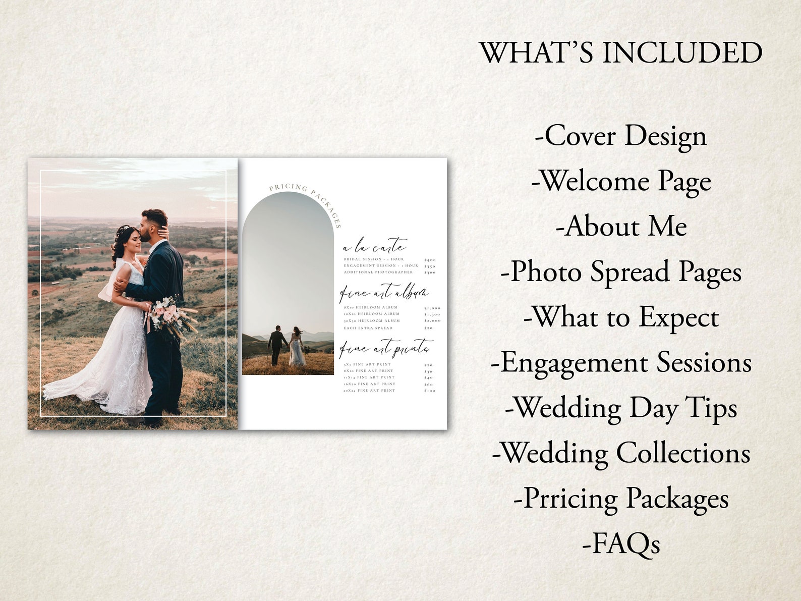 Boho Wedding Marketing Magazine Canva Photoshop Template | Etsy