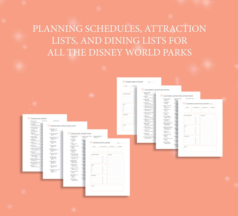 ULTIMATE Theme Park Planner Templates Editable and Printable - Etsy