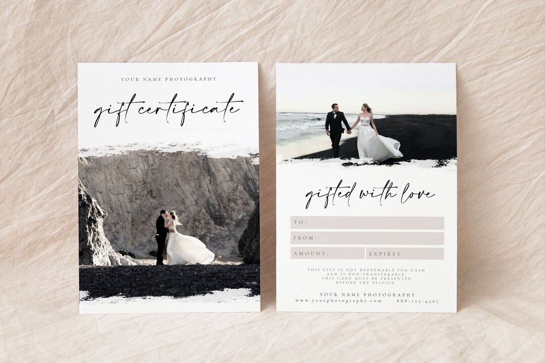 Photographer Gift Certificate Template in Photoshop, Photography Gift ...