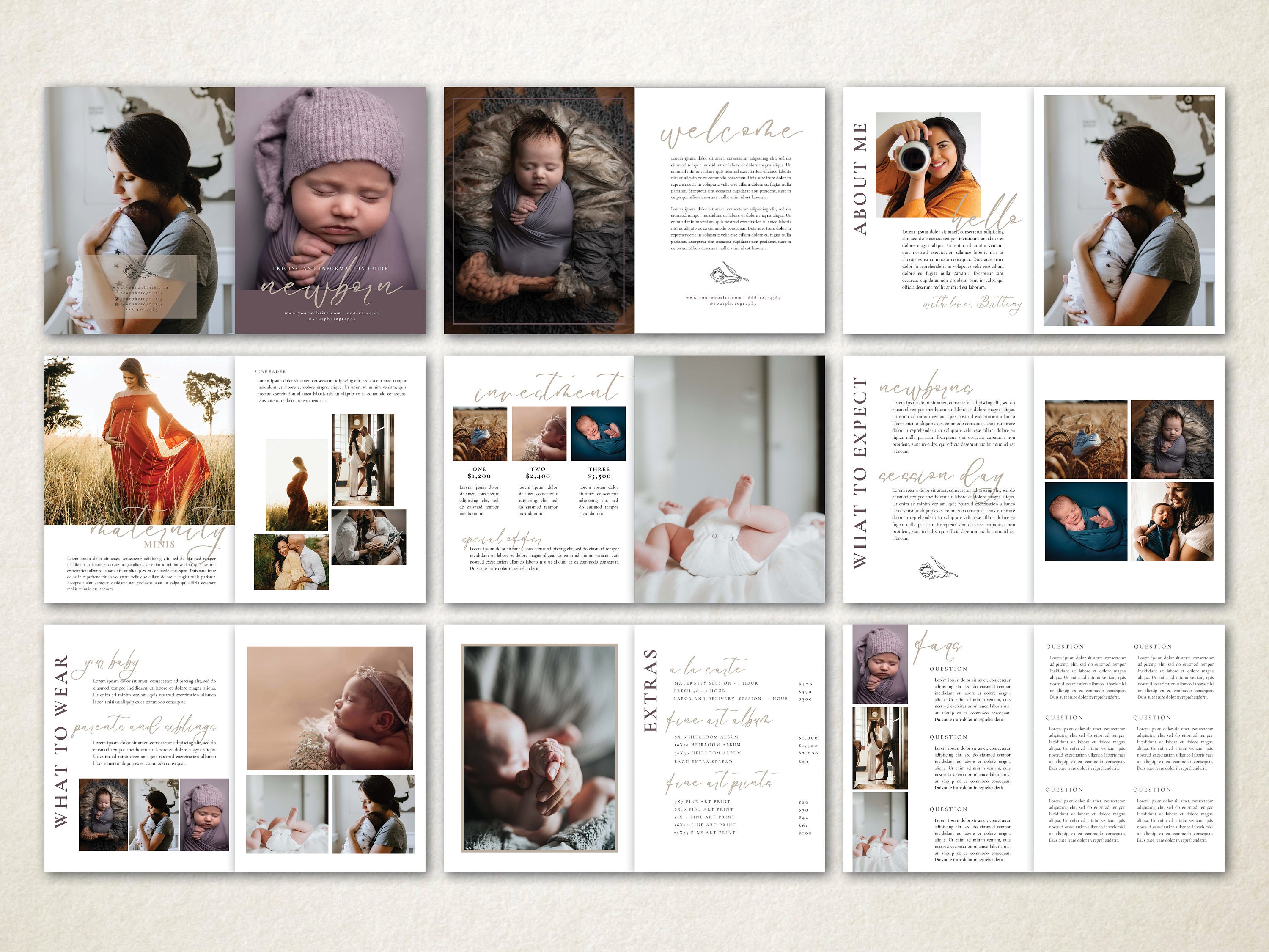 Newborn Marketing Magazine Canva and Photoshop Template, Photographer ...