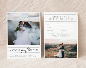 Photography Gift Card, Photographer Gift Certificate Template in ...