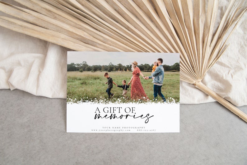 Photographer Gift Card Template Gift Certificate Photoshop - Etsy