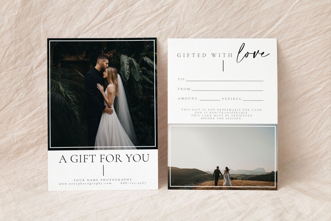 Photographer Gift Certificate Template in Photoshop, Photography Gift ...