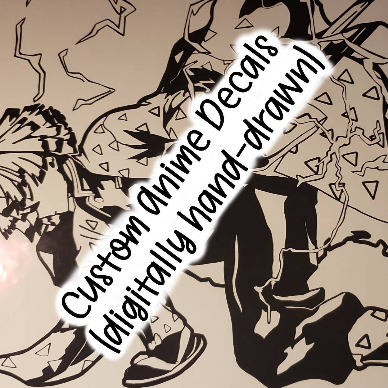 Hand-Drawn Custom Anime Vinyl Decal | Etsy