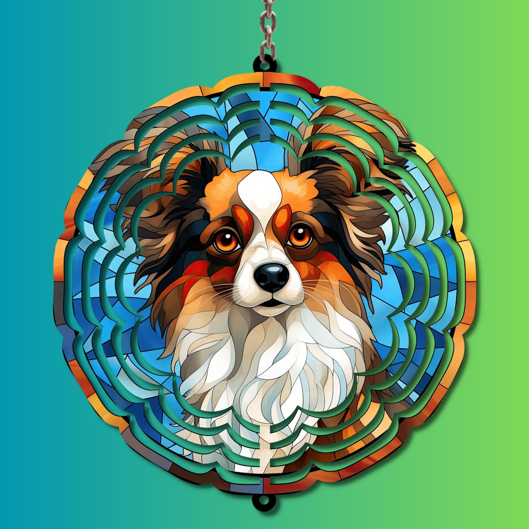 10" Papillon Dog Wind Spinners - Etsy