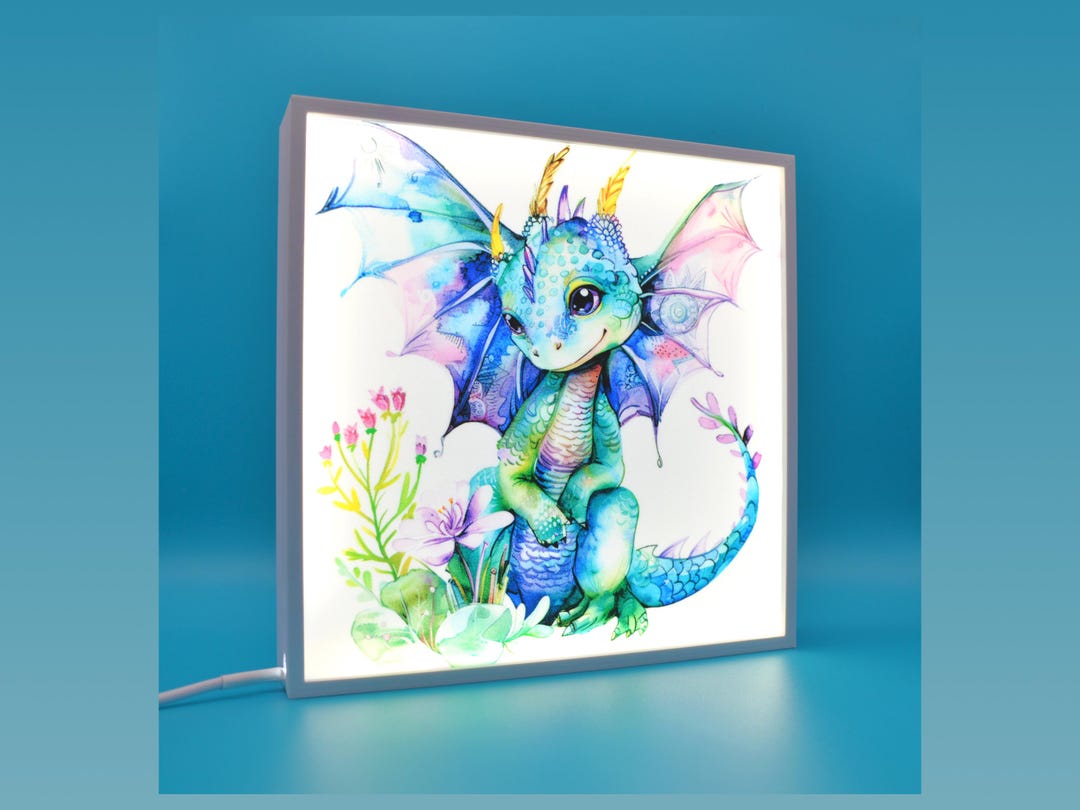 Nightlight for Kids - Cute Baby Dragon Lightbox - Nursery Nightlight ...