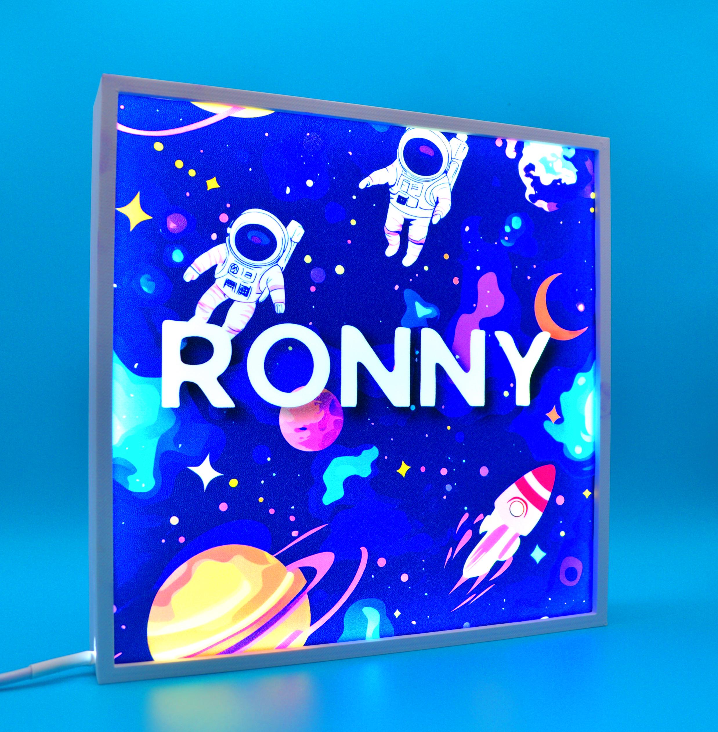 Personalized Space Themed Light Box - Night Light for Boys - Kids Night ...