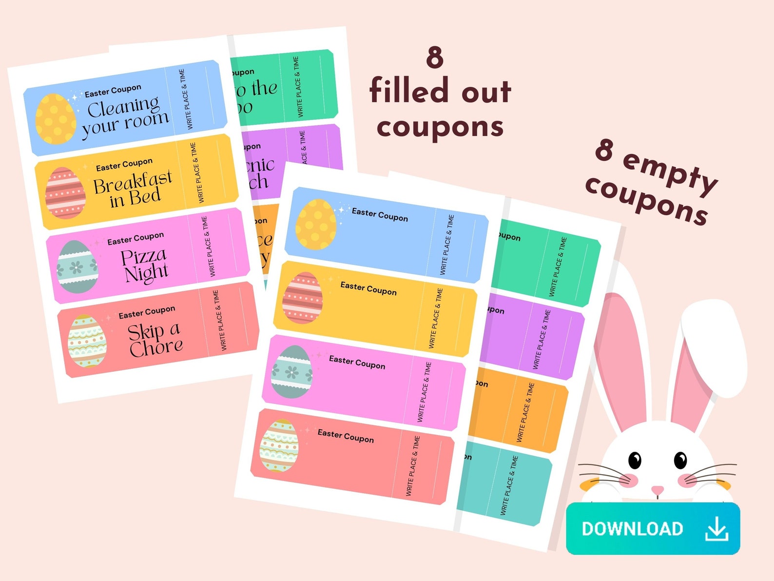 Easter Egg Coupons for Adults and Teenagers, Easter Coupon, Adult ...