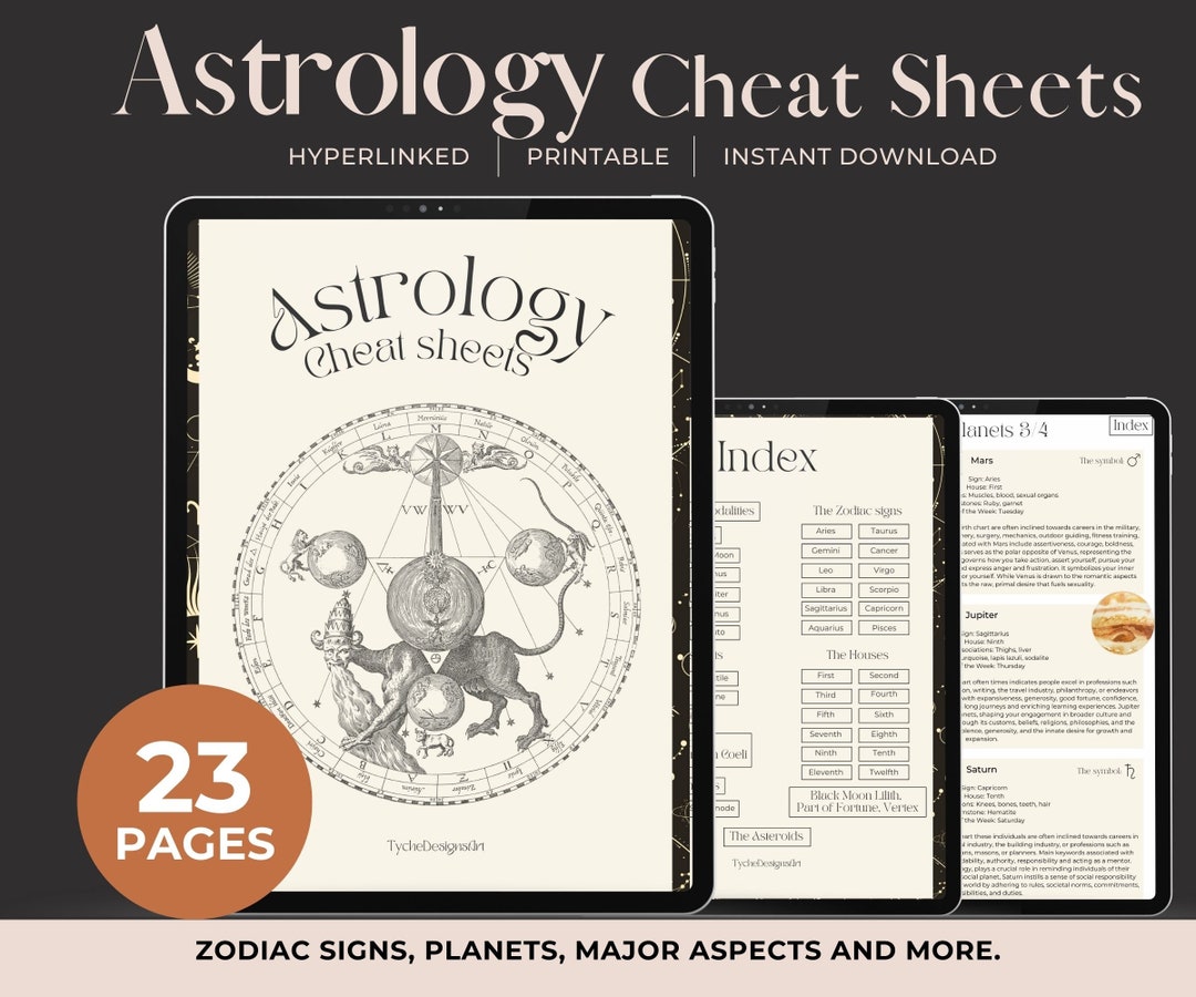 Astrology Cheat Sheet Basics of Astrology Printable Pages - Etsy