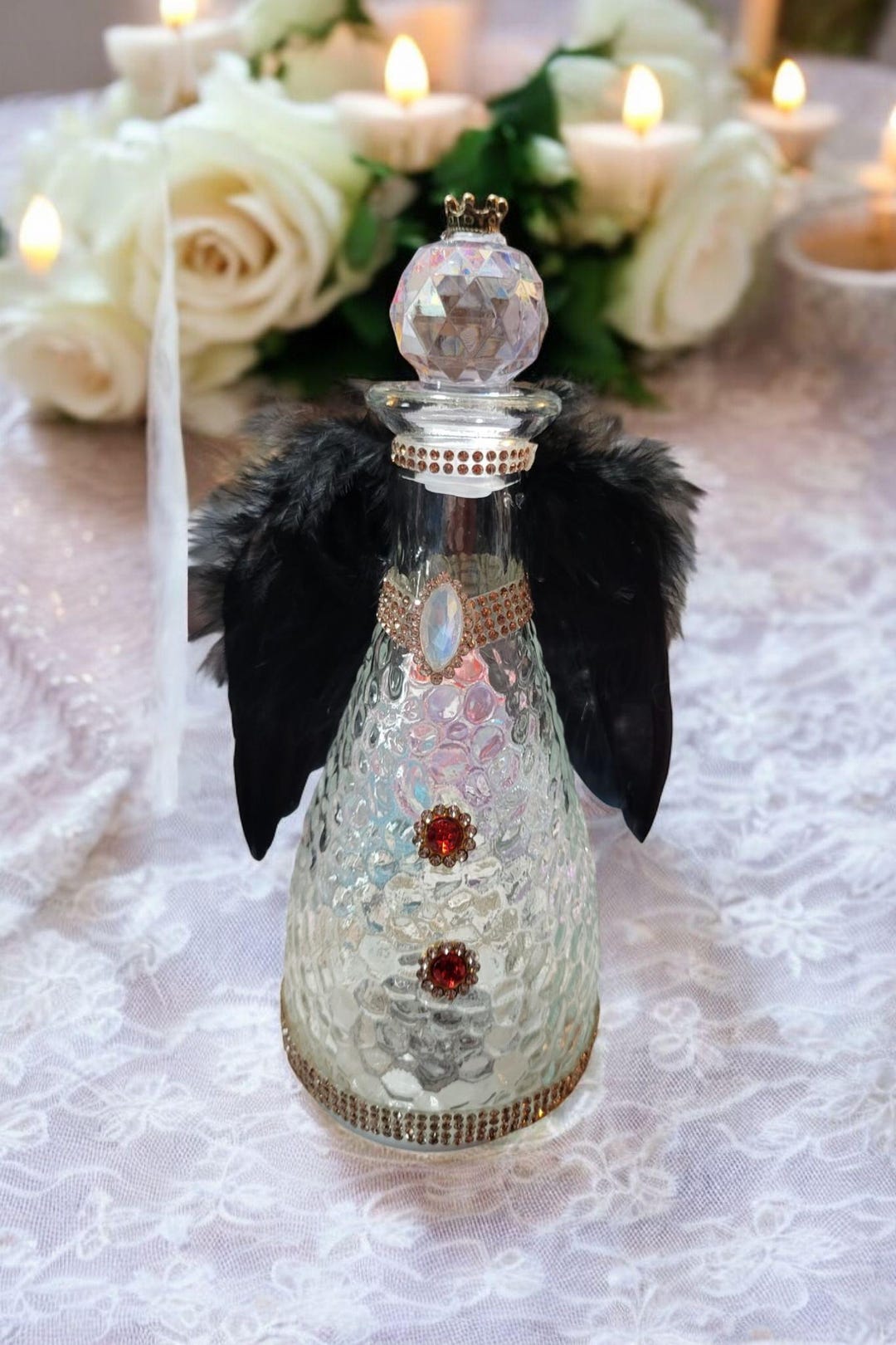 GLASS Angel With Color Change Lights. - Etsy