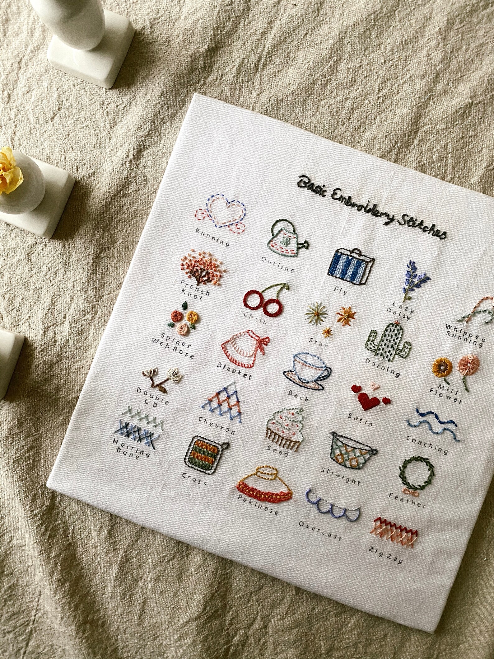 Basic Embroidery Stitch Sampler PDF Pattern for Beginners - Etsy