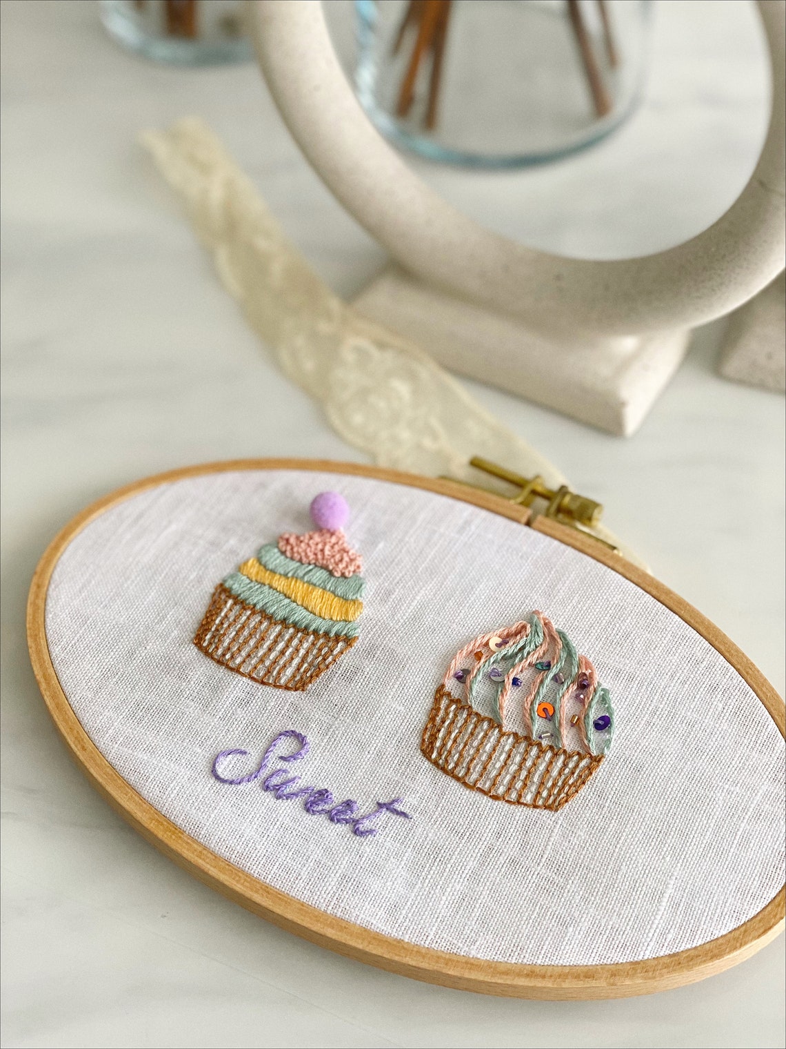 Cupcake Embroidery PDF Pattern - Etsy