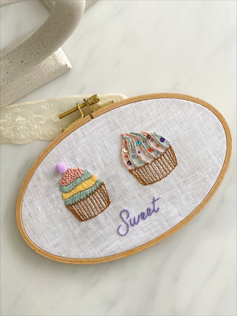 Cupcake Embroidery PDF Pattern - Etsy
