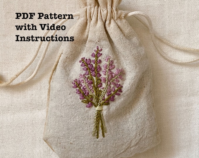 Lavender Embroidery PDF Pattern for Beginners With Video Instructions ...