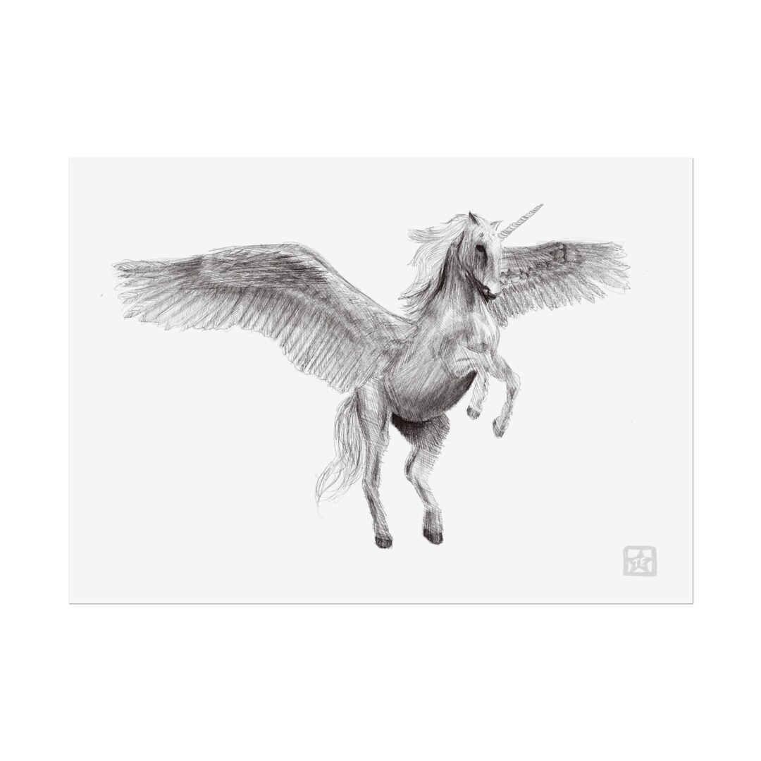 Pegasus Sketch Poster - Etsy