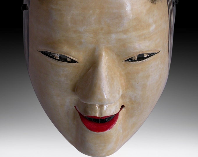 Antique Noh Mask Onna Manbi Ko Omote Taisho Artist Sig Ichiko - Etsy