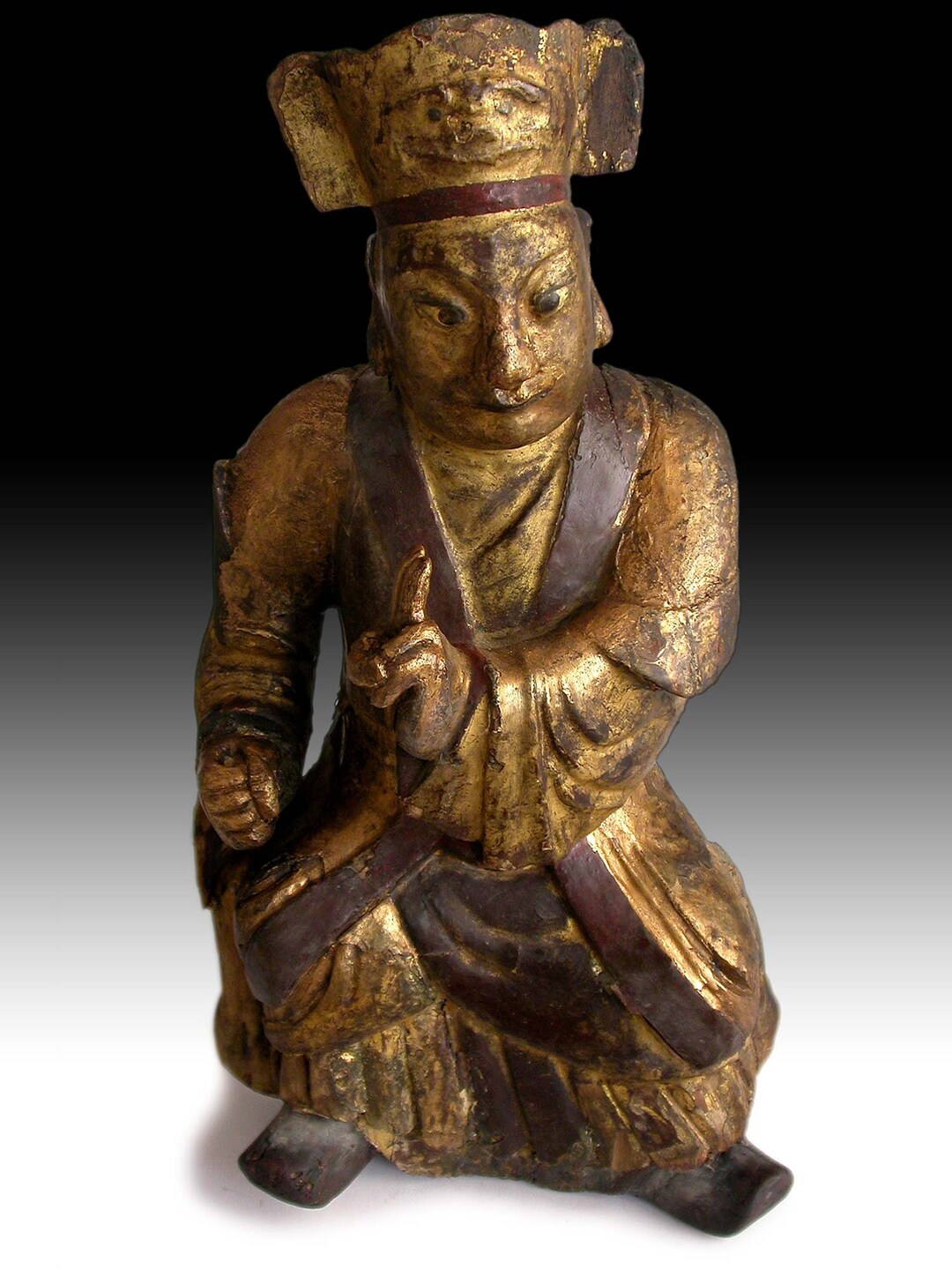 15-17th Century Mongolian Warrior Chinese Gilt Ancestor Effigy Antique ...