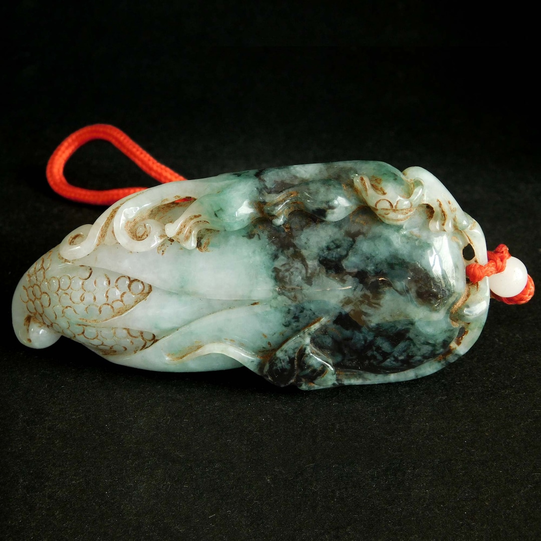 Jadeite Pome Chilong Qiulong Dragon Vintage Chinese Carved - Etsy Canada