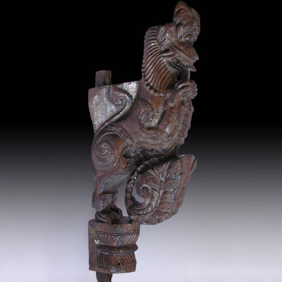 Antique South India Leogryph Hindu Yali Pillar Strut Vyala - Etsy