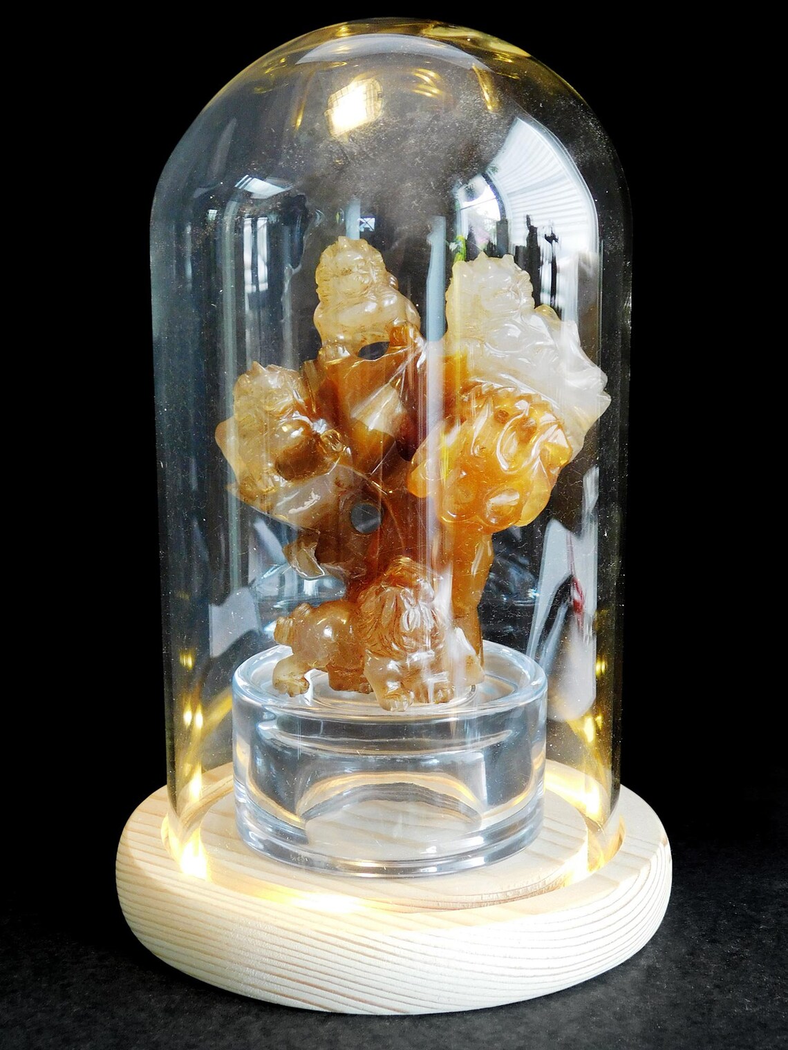Vintage Chinese Citrine Quartz Agate Crystal Lion Scholar’s Rock ...