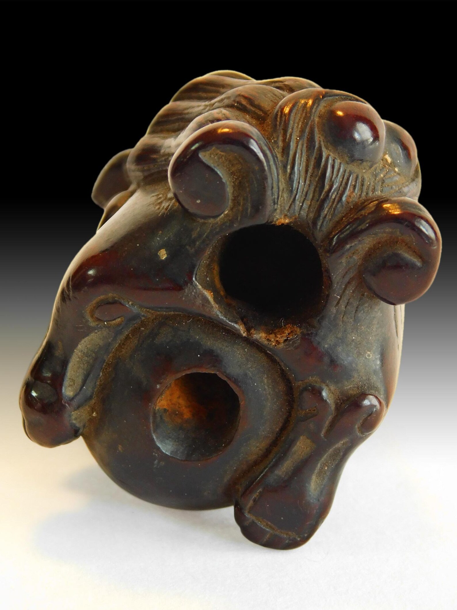 Antique Japanese Kara Shishi Guardian Lion with Ball Cherry | Etsy