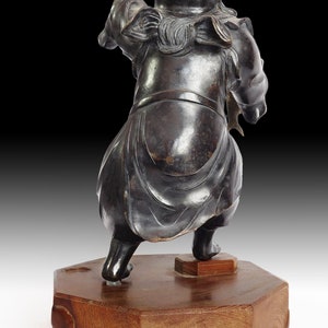 Antique Japanese Lucky God Edo Ebisu Takaoka Doki Bronze Okimono 高岡銅恵比寿 ...