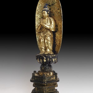 Antique Japanese Gilt Wood Jogyo Bosatsu Nichiran Bodhisattva Buddha ...