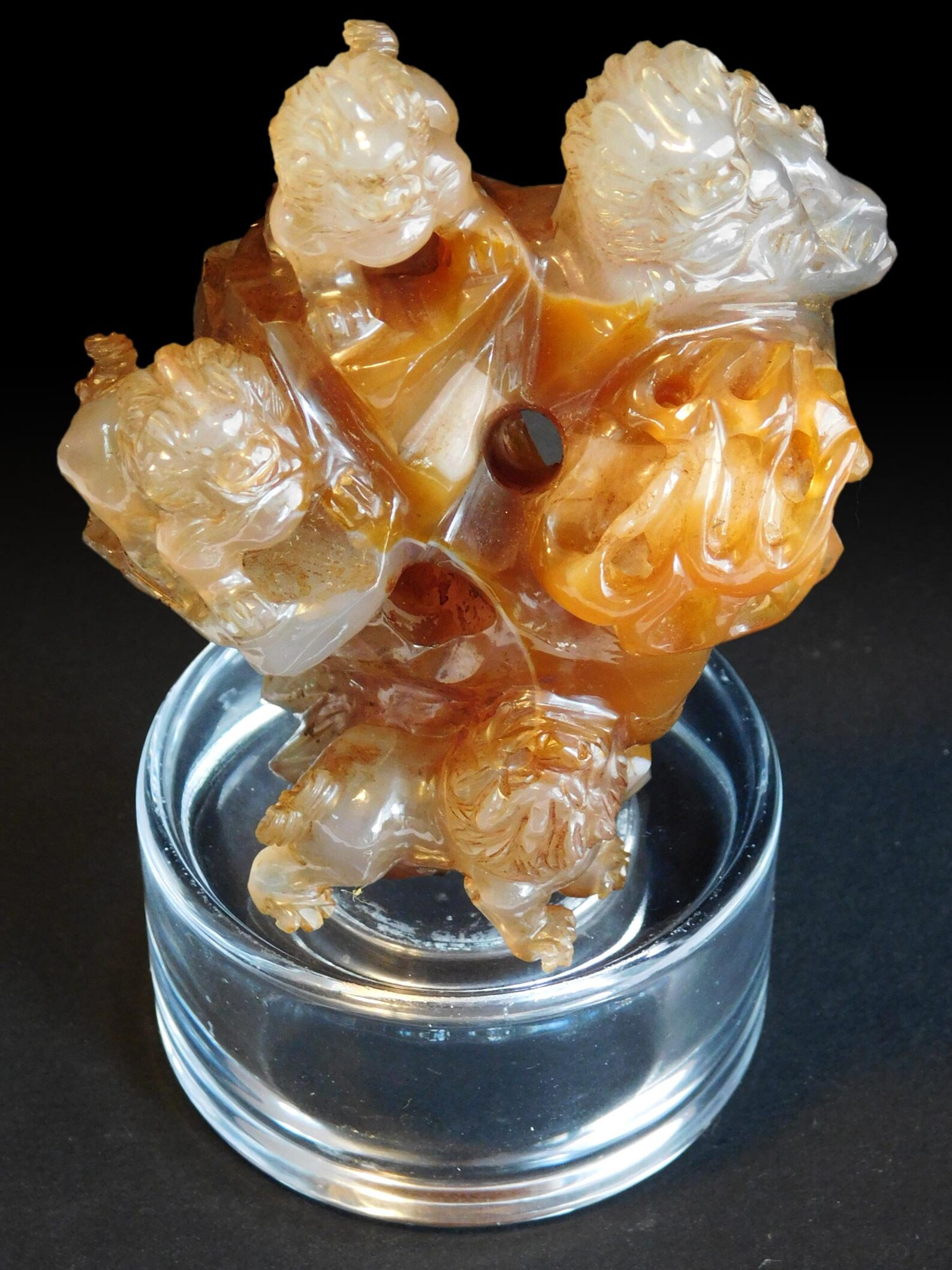 Vintage Chinese Citrine Quartz Agate Crystal Lion Scholar’s Rock ...