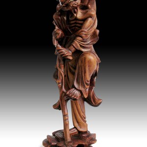 Antique Chinese Carved Boxwood Taoist Eight Immortal Li Tieh Kuai ...