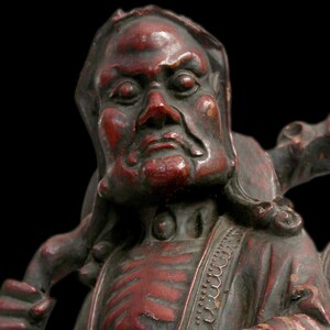 Zen Master Fu Da Mo Bodhidharma Antique Chinese Lacquered Camphor Wood ...