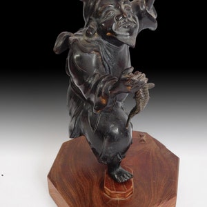 Antique Japanese Lucky God Edo Ebisu Takaoka Doki Bronze Okimono 高岡銅恵比寿 ...